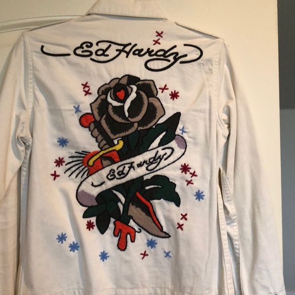 Ed Hardy | Jackets & Coats | Ed Hardy Denim Jacket | Poshmark